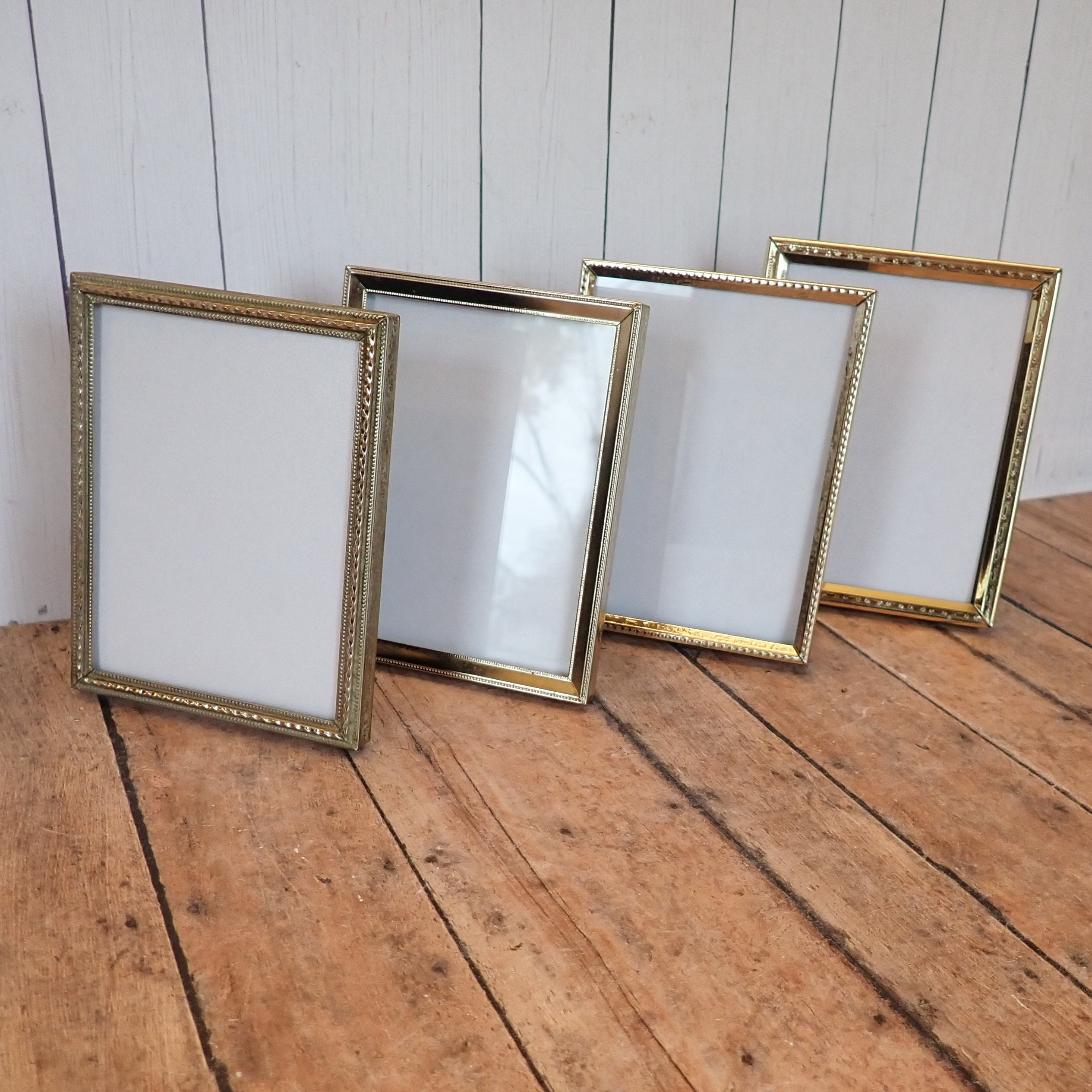 Vintage 3x4 Metal Gold Brass Colored Photo Picture Frame Set of 4 ...