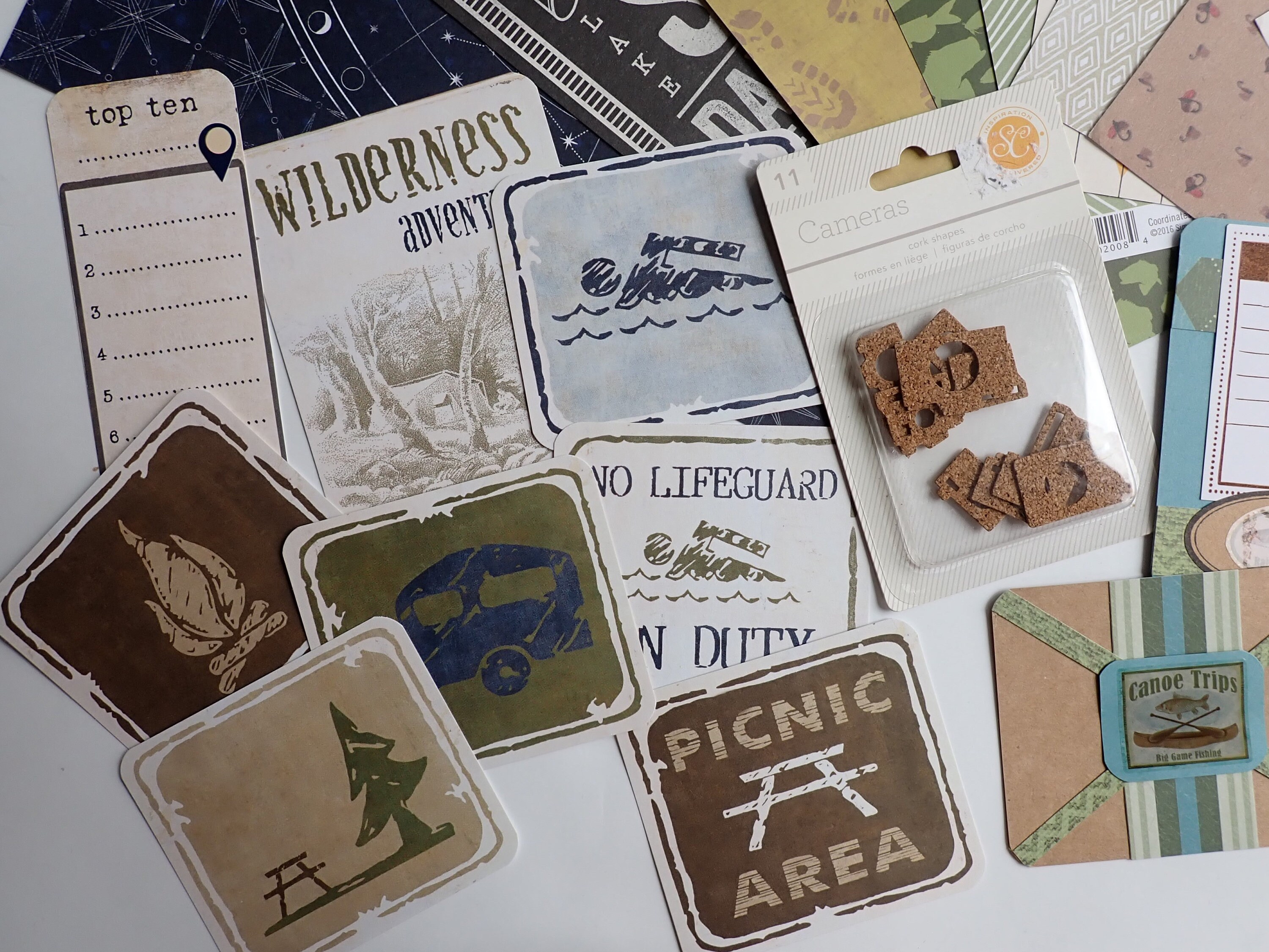 Hiking Camping Fishing Scrapbook Paper Kit 12x12 Set of 37 Sheets Plus ...