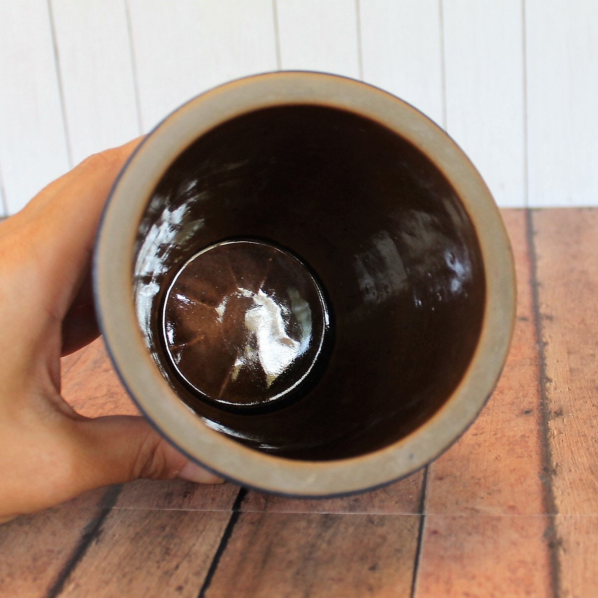 Vintage Beaumont Brothers Pottery BBP Stoneware Planter Gray and Blue ...