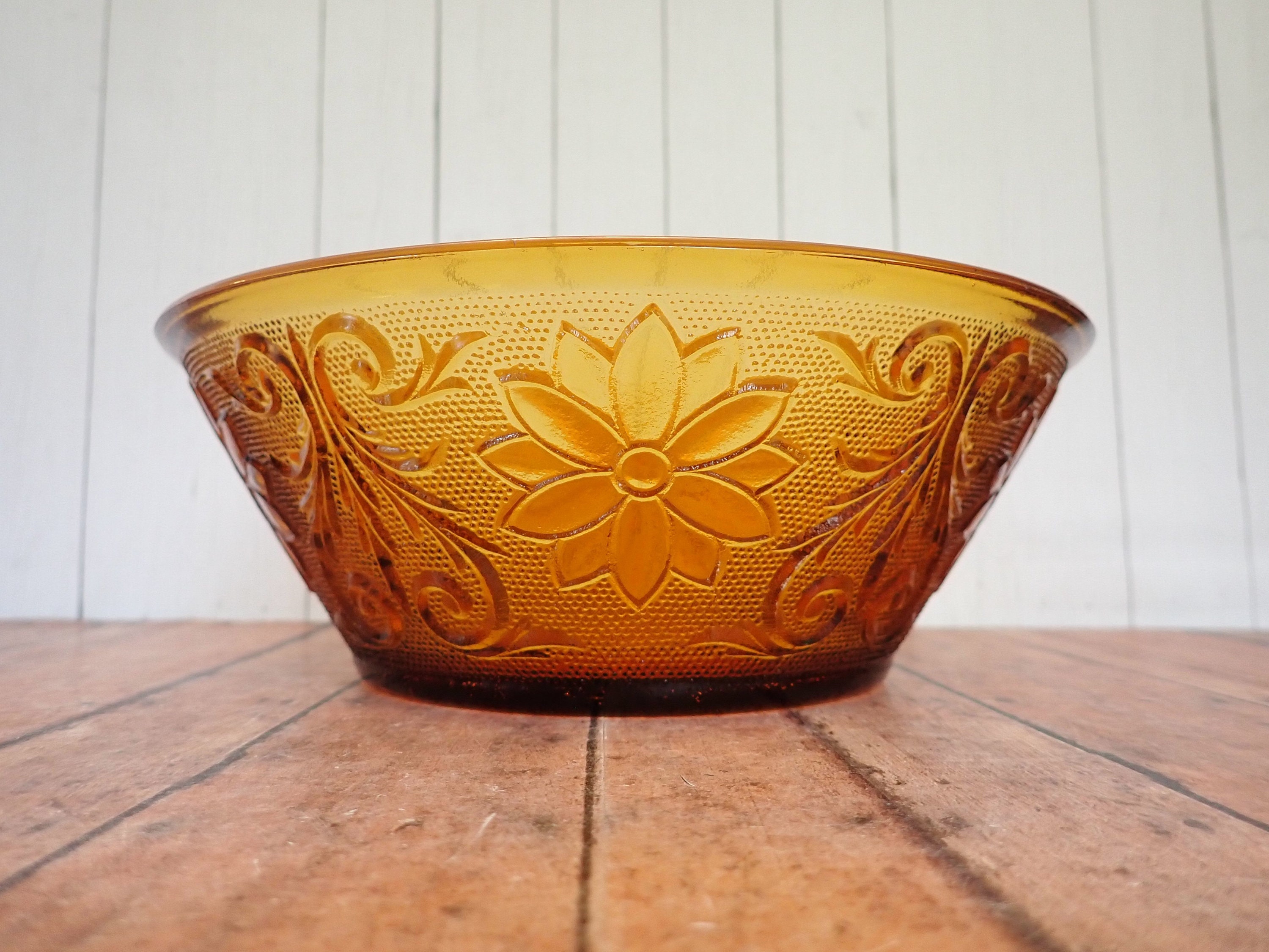 Vintage Indiana Glass Tiara SANDWICH Amber Orange 8 Vegetable Serving ...