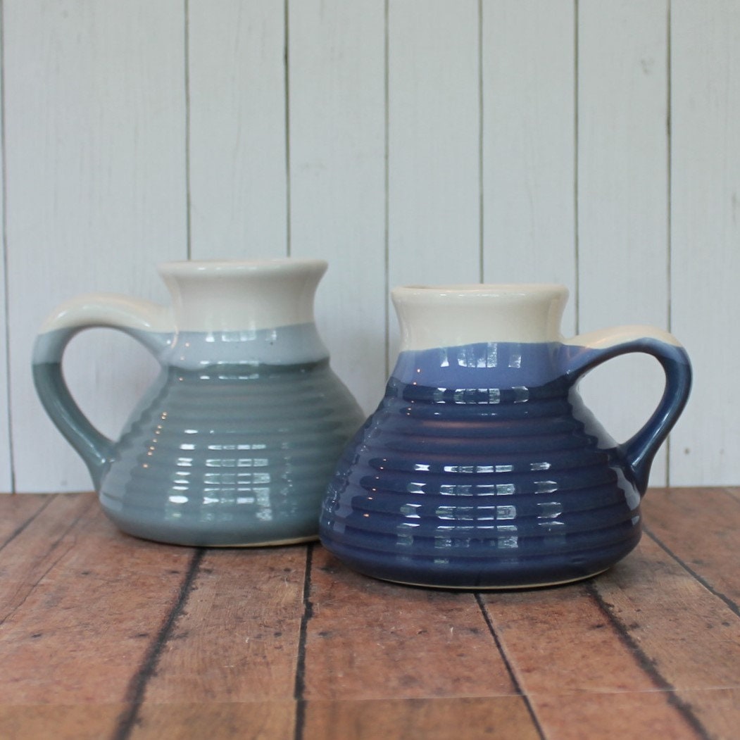 Vintage Wide Base No Spill Ceramic Stoneware Travel Mugs Set of 2 Spill ...