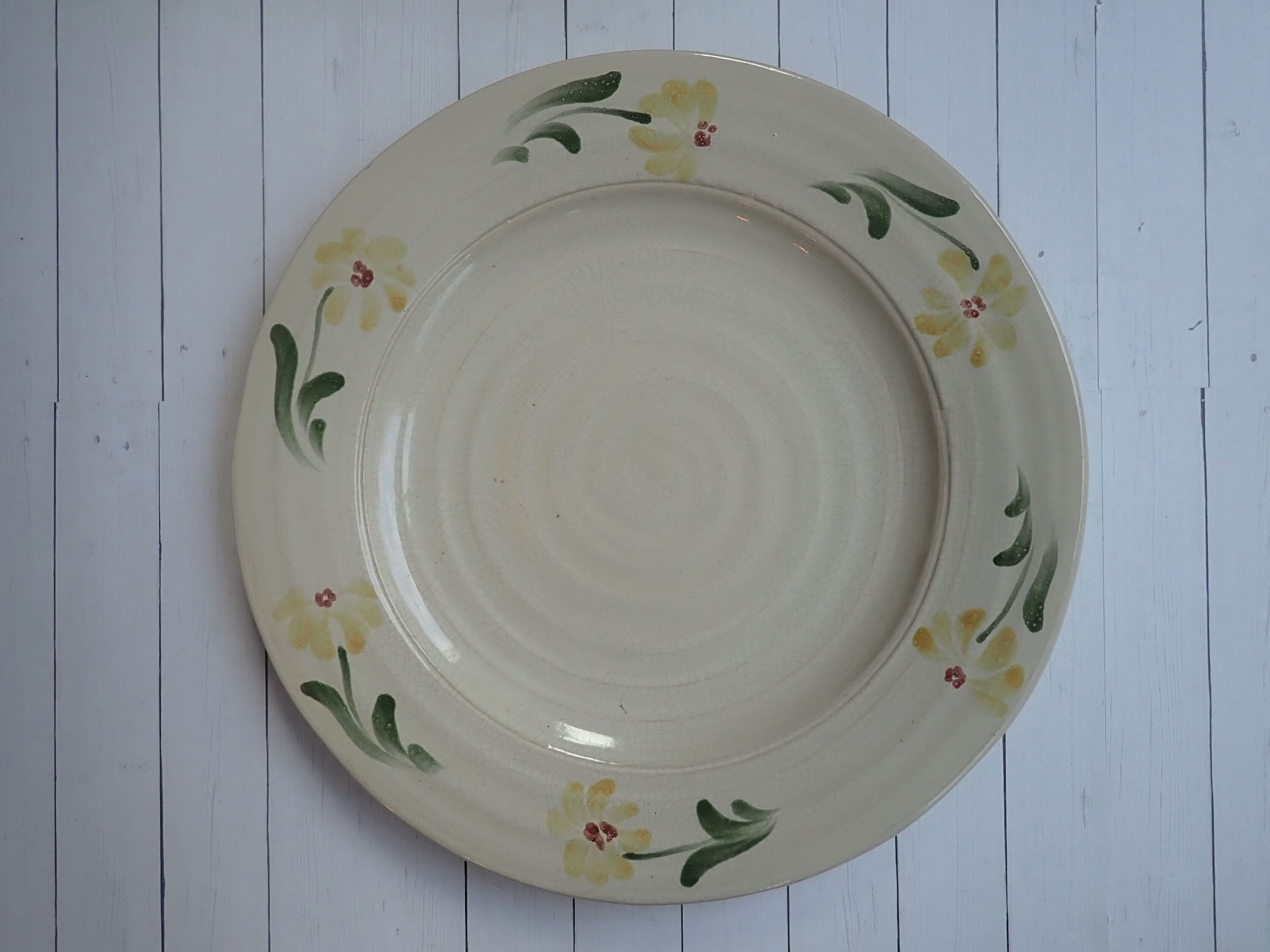Vintage ROWE POTTERY WORKS Round Platter Serving Plate White with ...