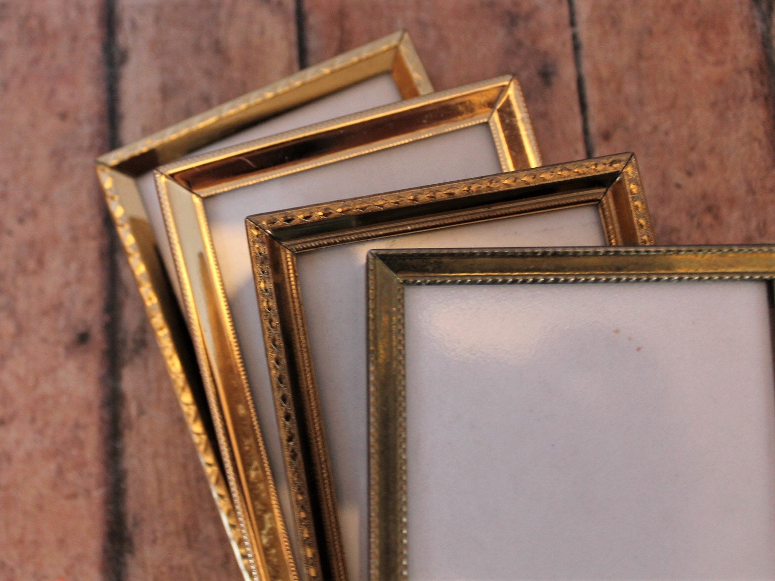 Vintage 2x3 Metal Gold Brass Colored Photo Picture Frame Set of 4 ...