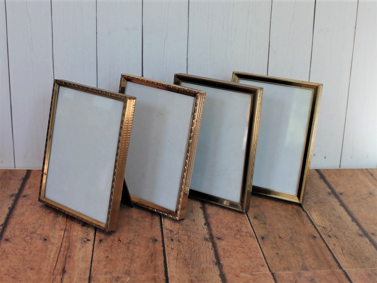 Vintage 3x4 Metal Gold Brass Colored Photo Picture Frame Set of 4 ...