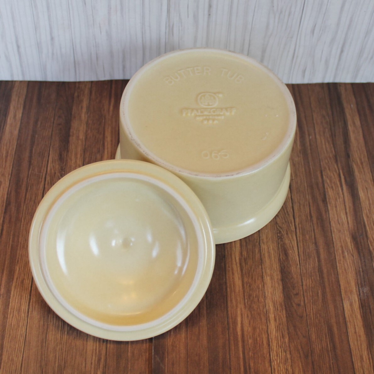 Vintage Pfaltzgraff VILLAGE Butter Tub with Lid Dish Crock Cream with ...