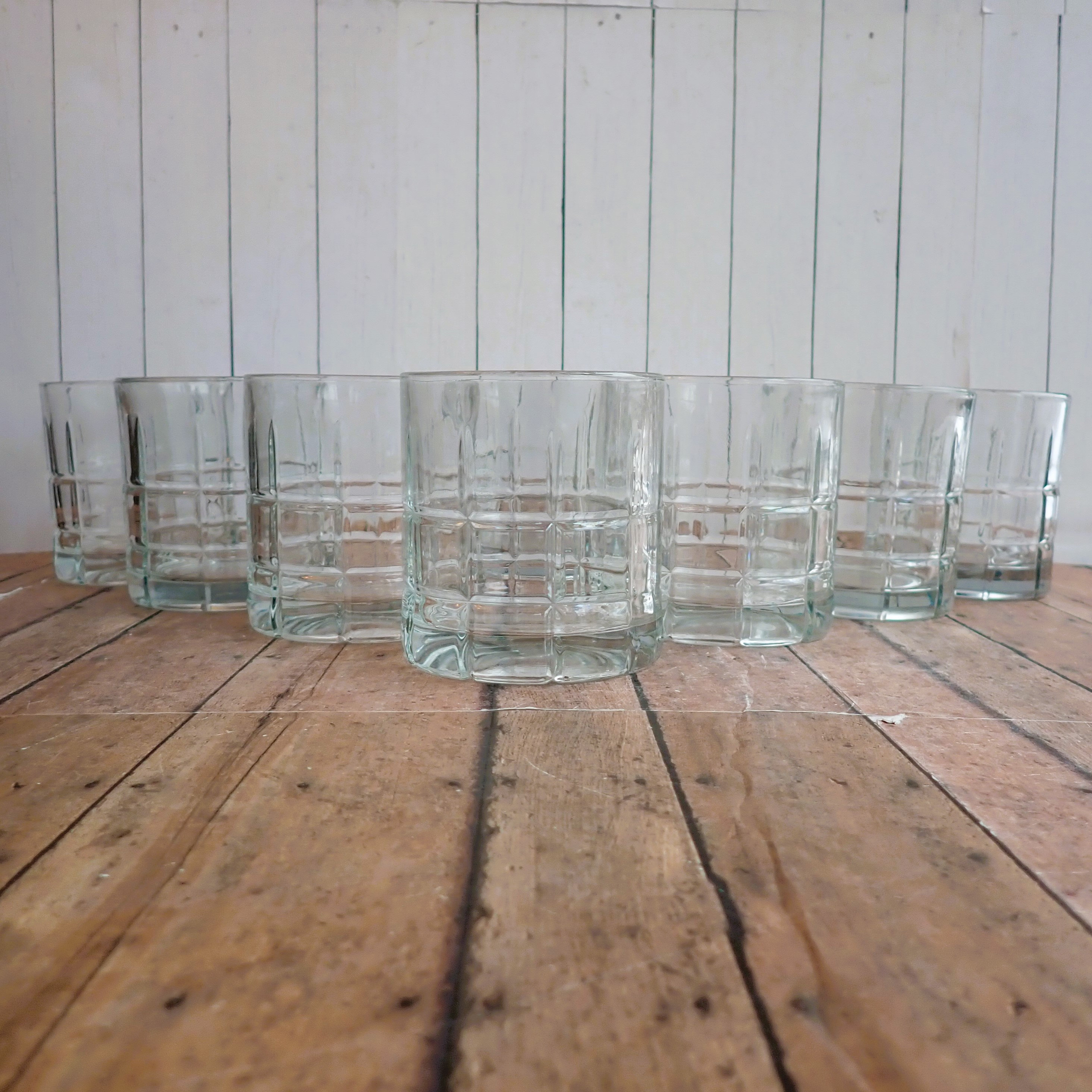 Vintage Anchor Hocking Tartan Clear 4 Old Fashioned Glass Set of 8 ...