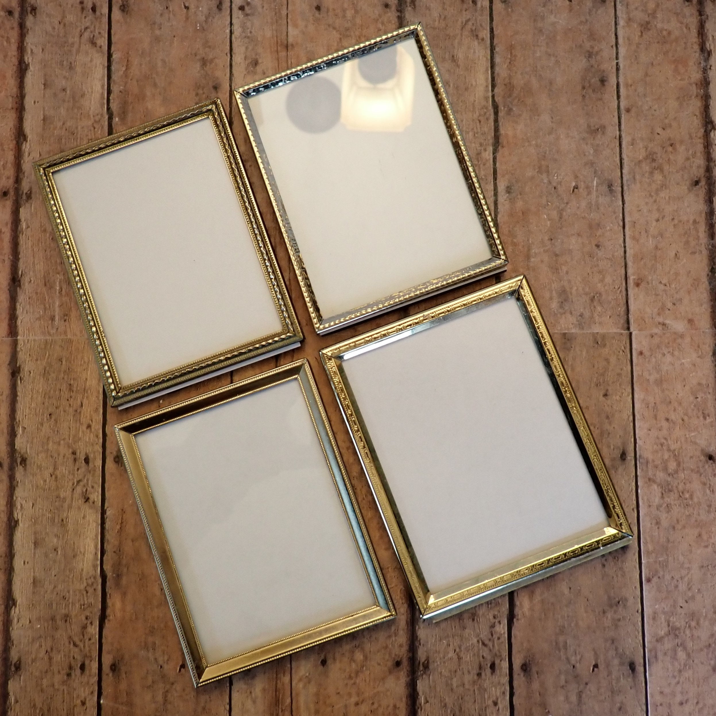 Vintage 3x4 Metal Gold Brass Colored Photo Picture Frame Set of 4 ...