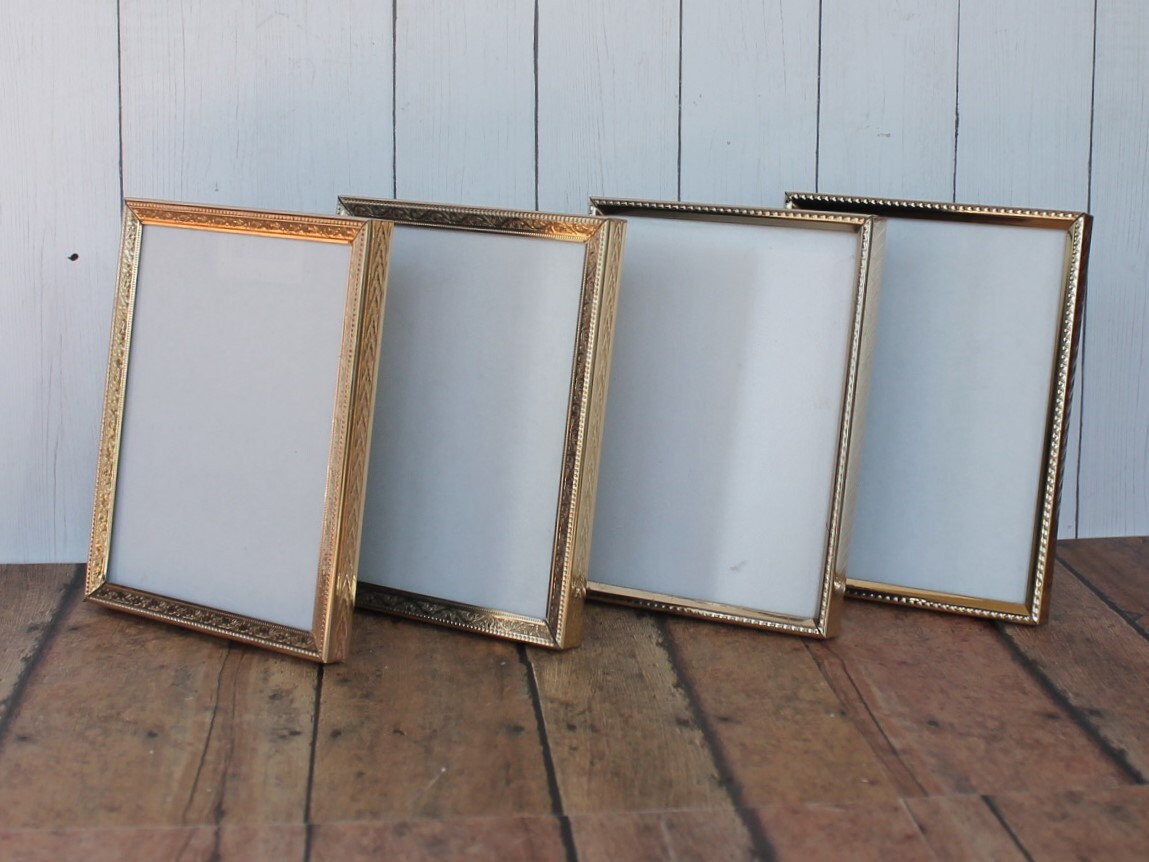 Vintage 3x4 Metal Gold Brass Colored Photo Picture Frame Set of 4 ...