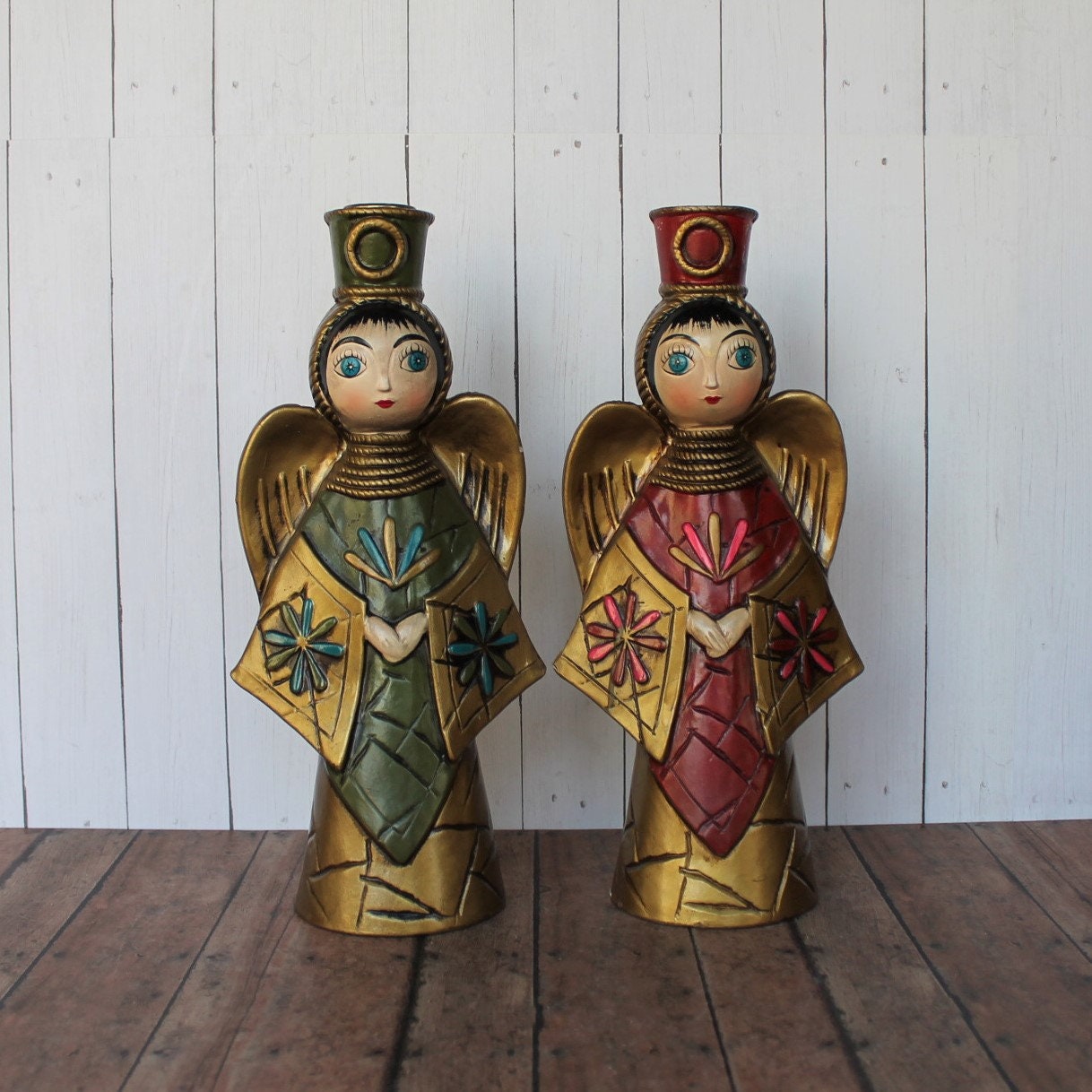 Vintage Christmas Dickson Angel Candle Holder Set of 2 Figurine Modern ...