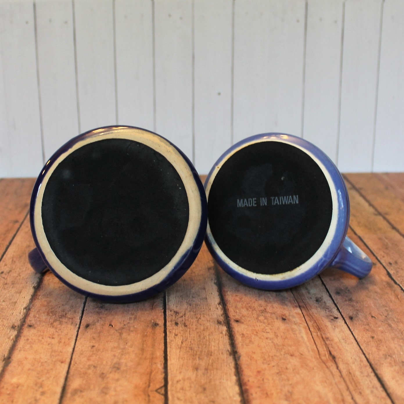 Vintage Wide Base No Spill Ceramic Stoneware Travel Mugs Set of 2 Spill ...