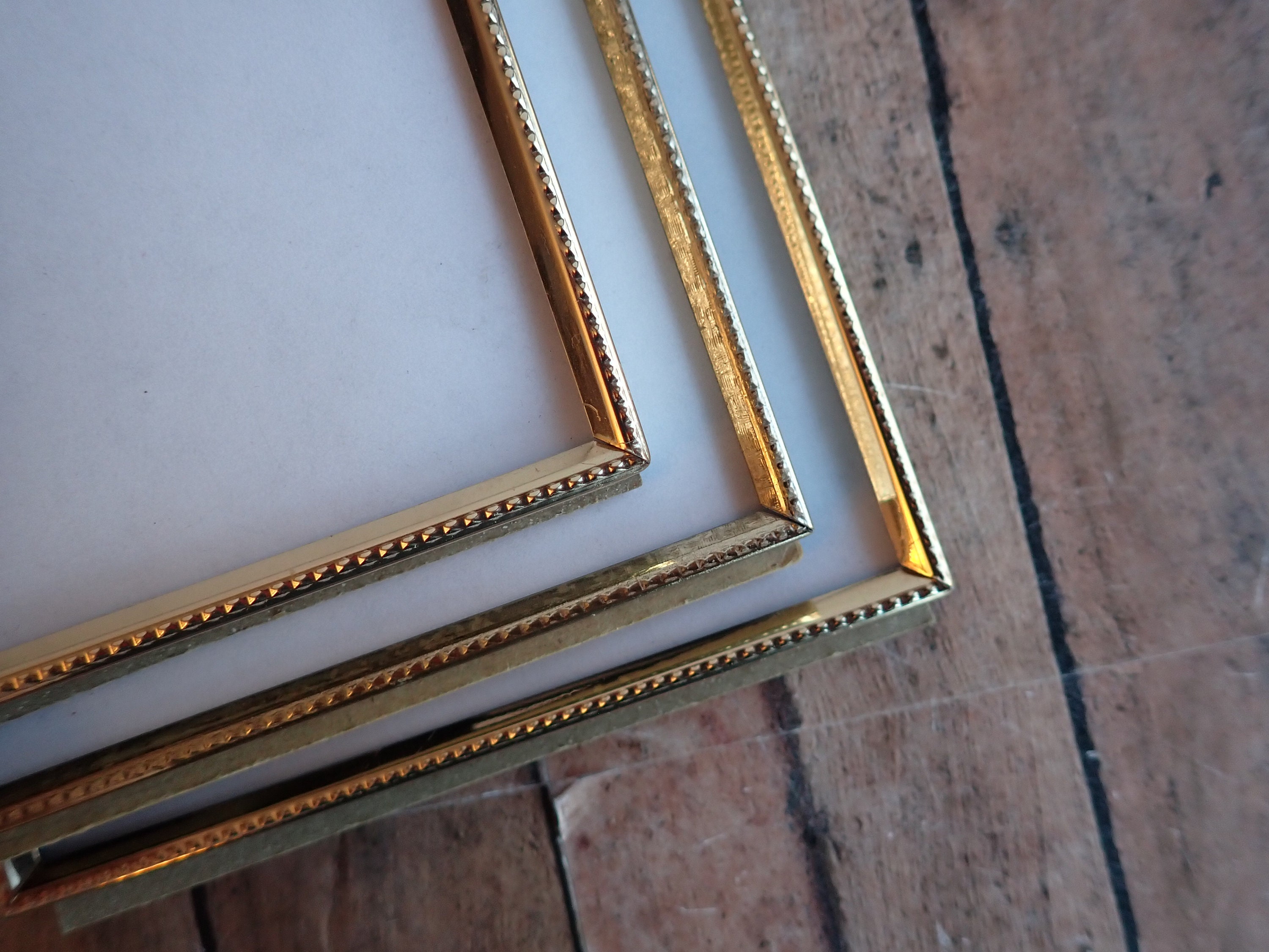 Vintage 5x5 Metal Gold Brass Colored Square Photo Picture Frame Set of ...
