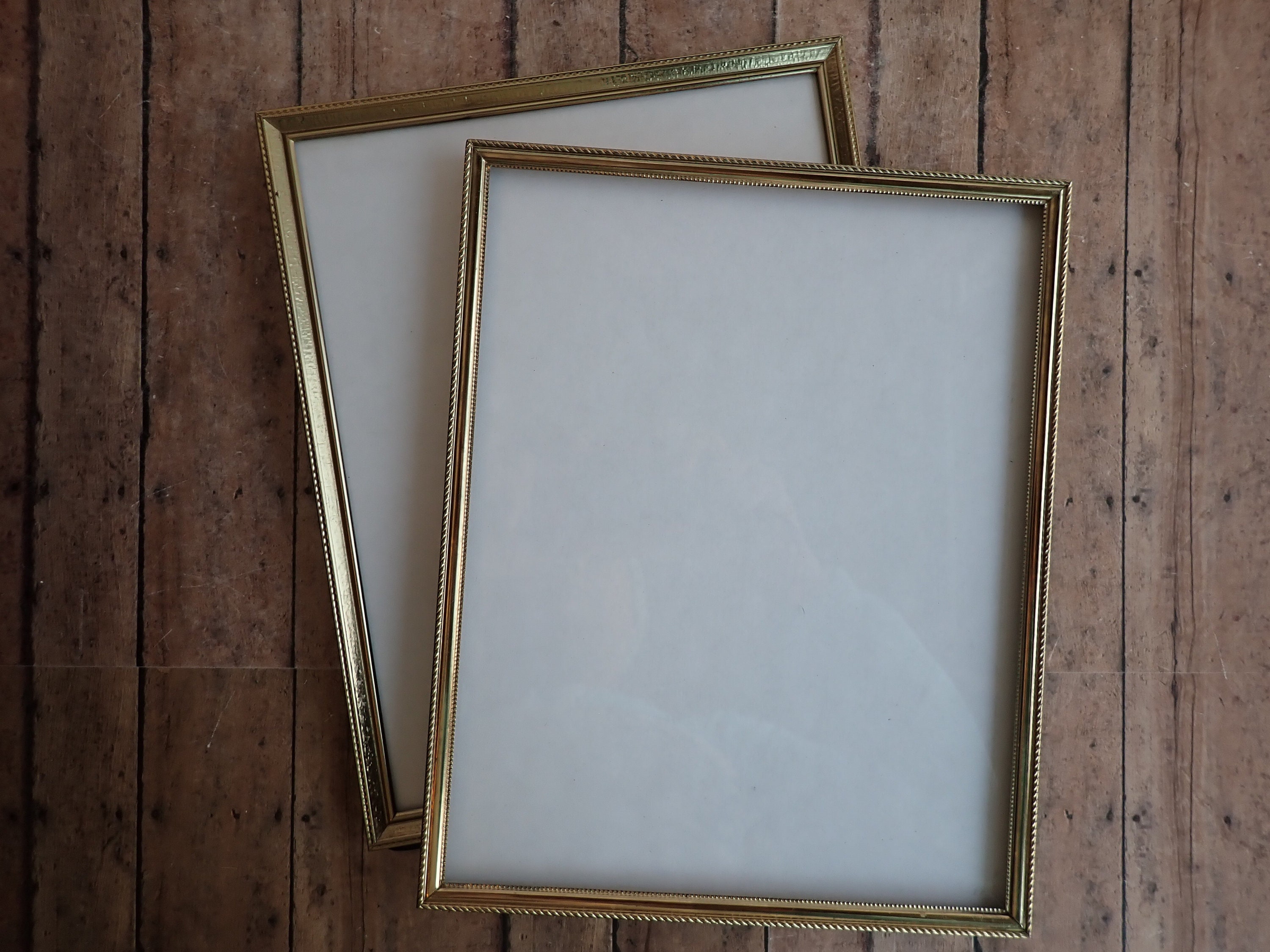 Vintage 8x10 Brass Gold Photo Picture Frame Set of 2 with Etched Design ...