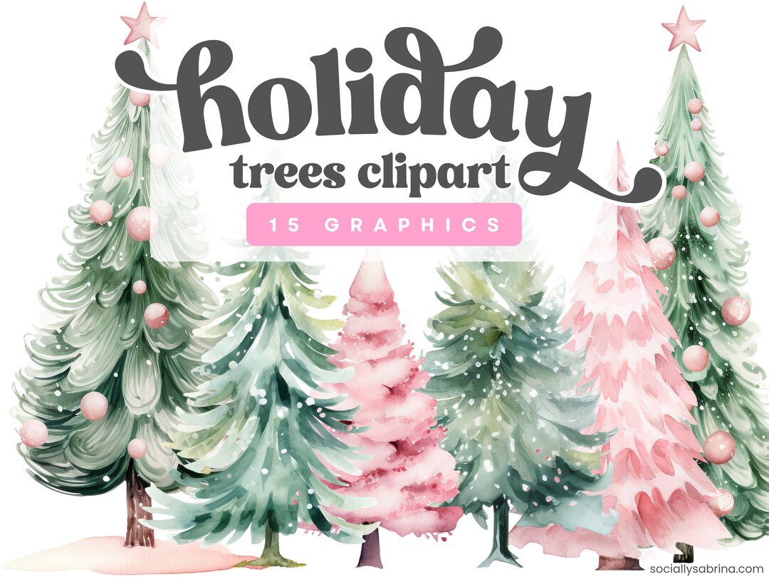 Watercolor Clipart Trees Transparent PNG Files for Seasonal Projects ...
