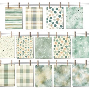 Watercolor Earth Tones Digital Paper Pack Neutral Boho Polka Dot ...