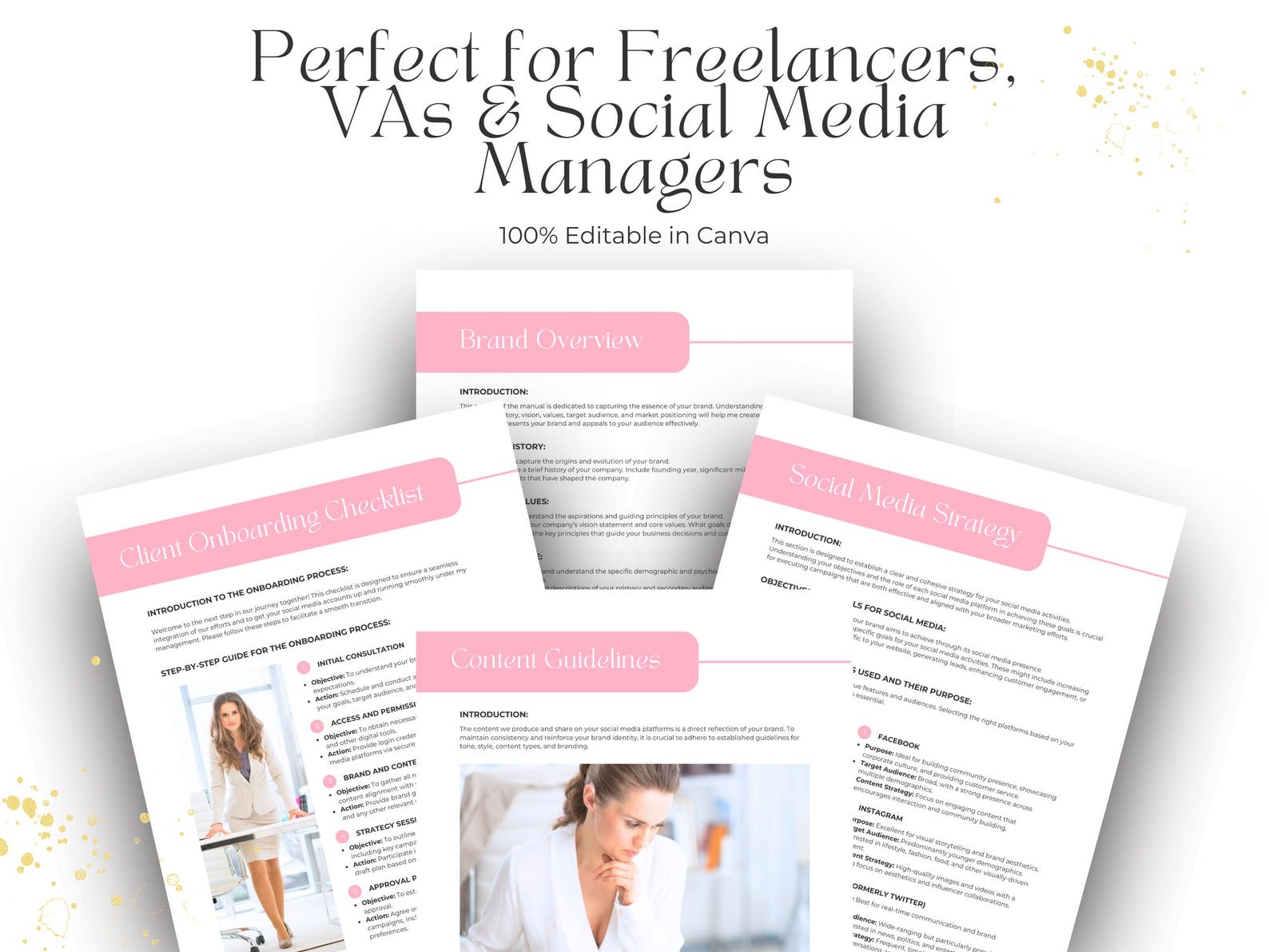 Editable Social Media Onboarding Template | 22-page Canva Template for ...