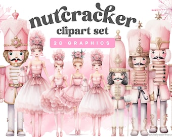Nutcracker Christmas Clipart, Watercolor Ballet Clipart, Winter Holiday ...