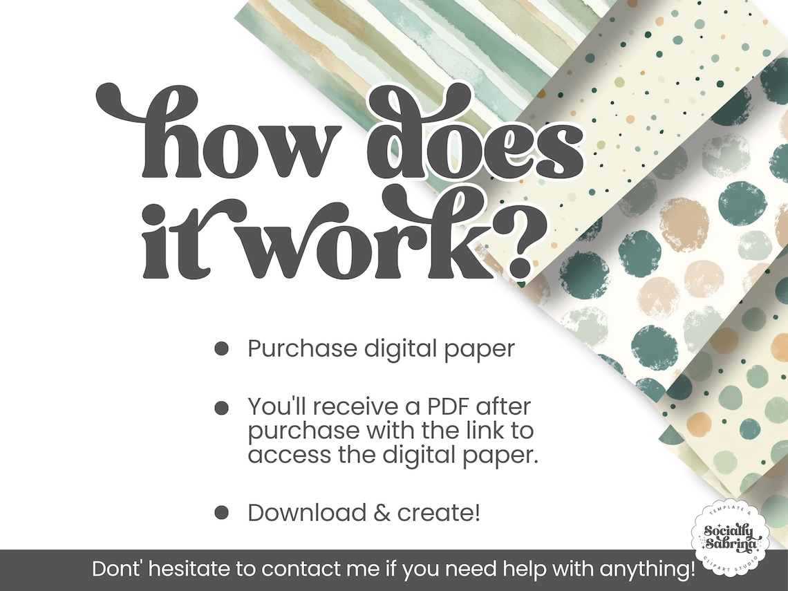 Watercolor Earth Tones Digital Paper Pack Neutral Boho Polka Dot ...