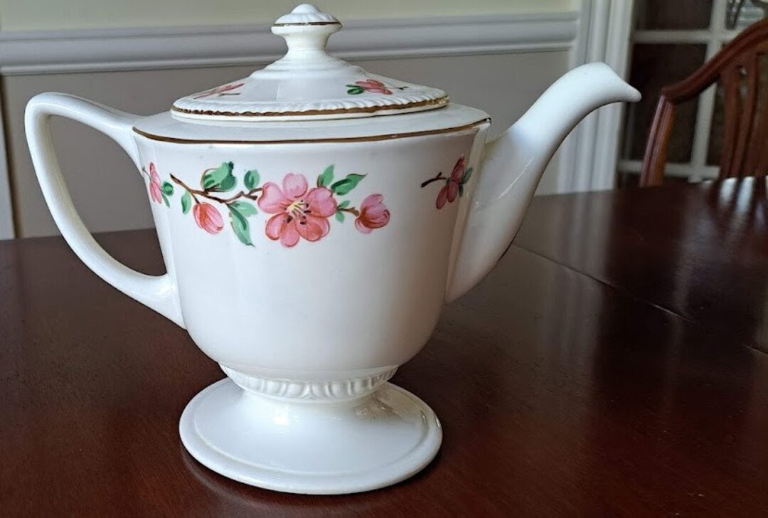Vintage Homer Laughlin Liberty Tea White/pink Liberty Rose 6 Cup - Etsy