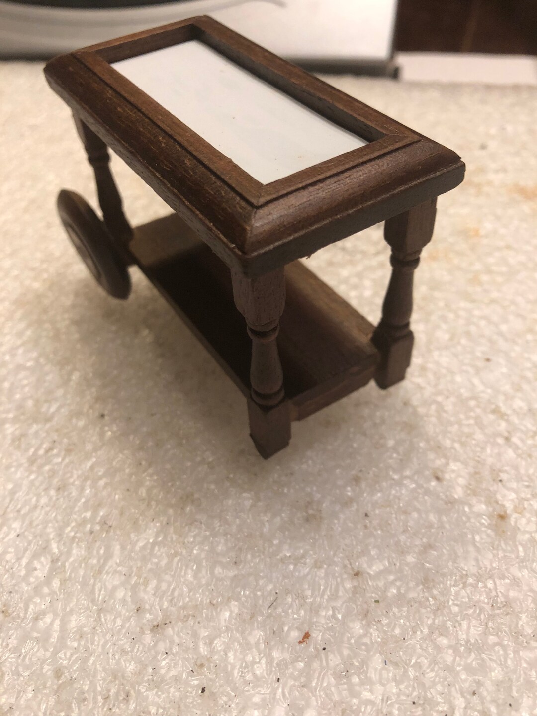 Vintage 1980's Dollhouse Miniature Dark Stained TEA CART #3205, Brand ...