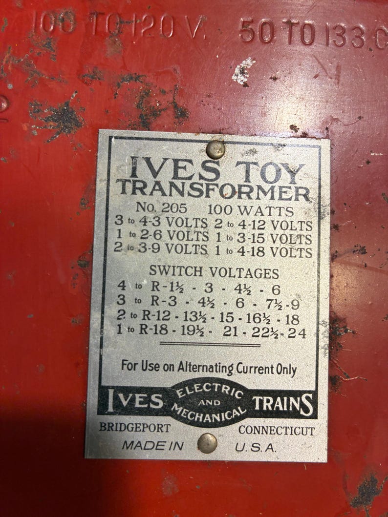 Very Rare All Original Prewar IVES 1930's Toy Train 100 Watt RED ...