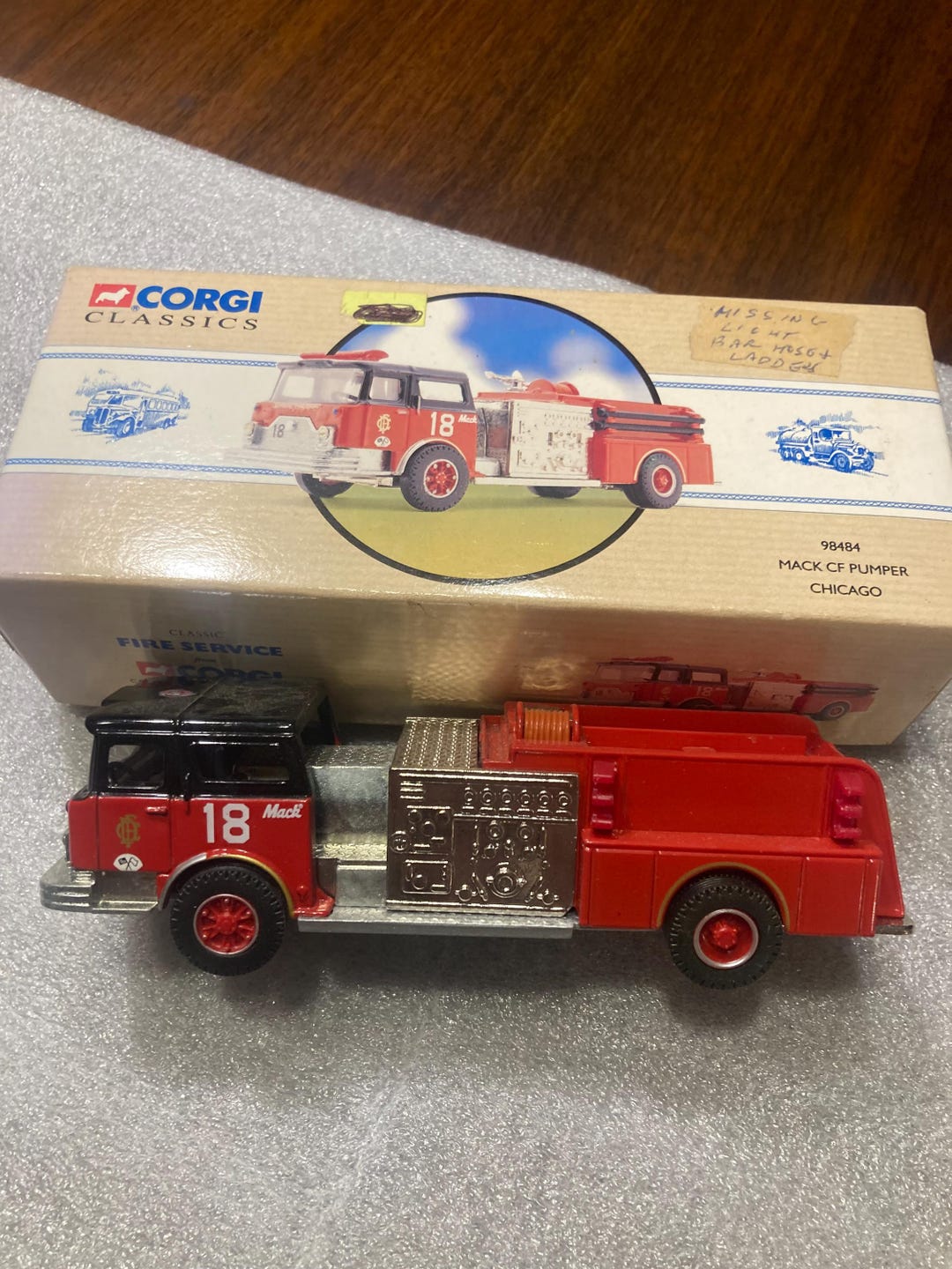 Vintage Corgi MACK CP PUMPER - Chicago, #98484, in Box, Imperfect, Read ...