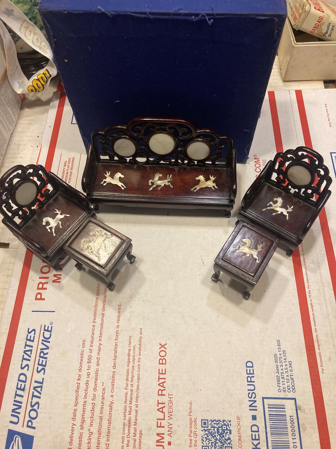 Antique CHINESE (traditional Asian) Dollhouse - 5 Pc "mother of Pearl ...