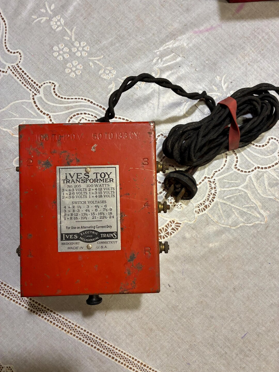 Very Rare All Original Prewar IVES 1930's Toy Train 100 Watt RED ...