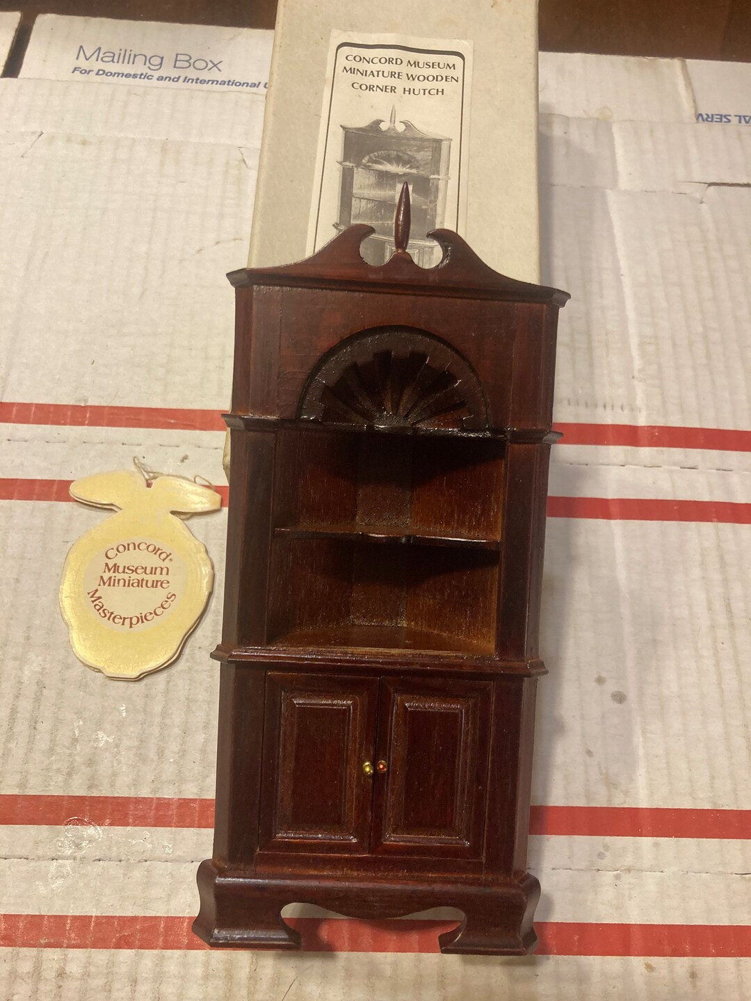Vintage Concord Dollhouse Miniature "museum" BURGUNDY CORNER CABINET ...