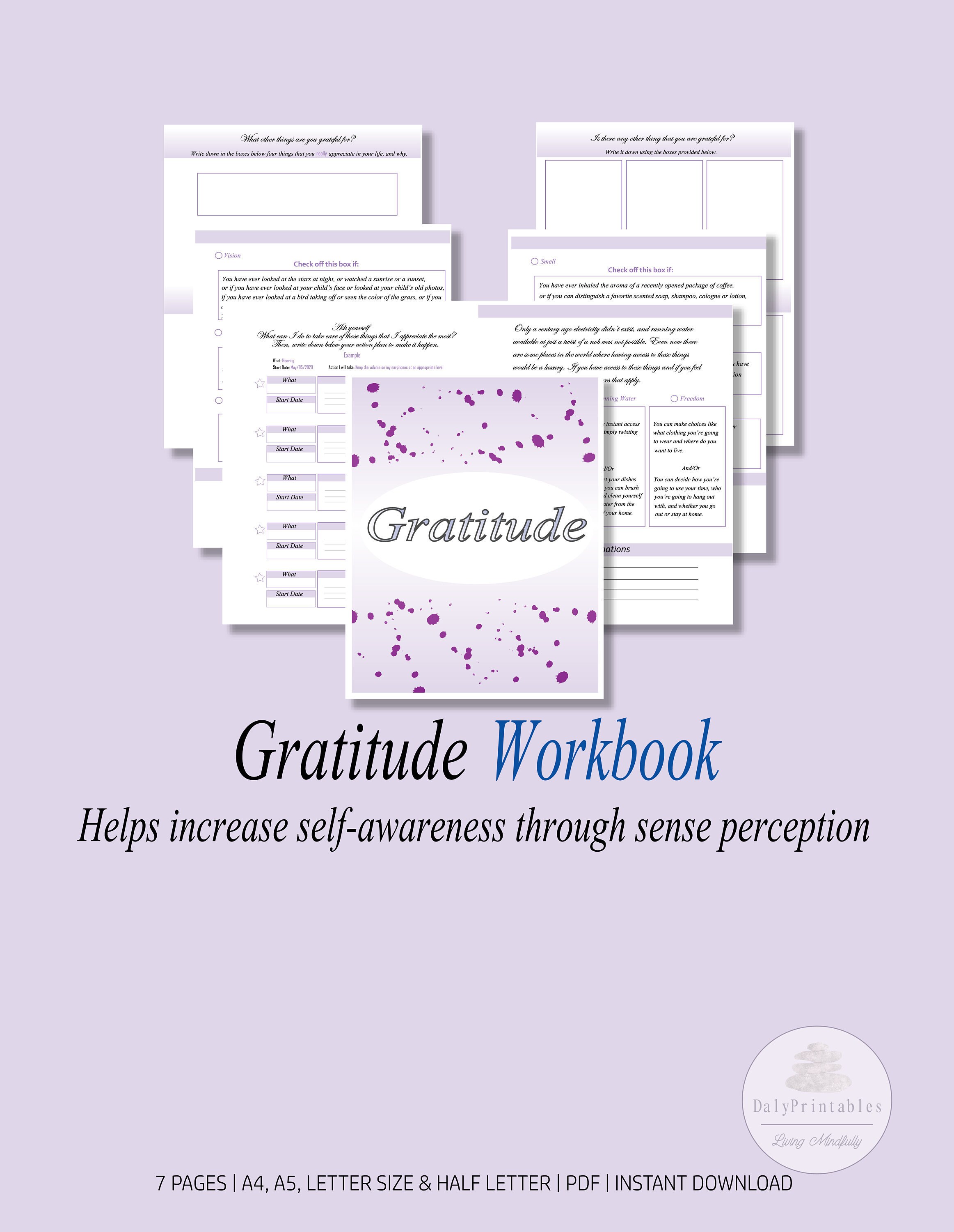 Gratitude Workbook for Self Awareness & Personal Development Digital ...
