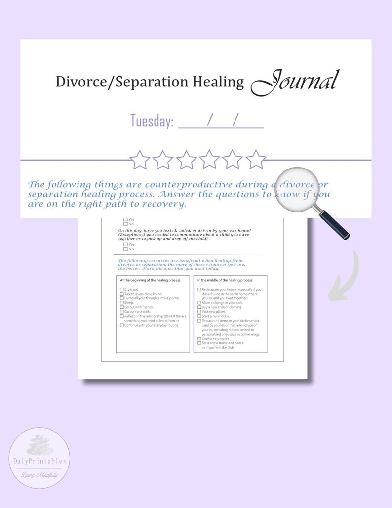 Divorce/separation Healing Journal (for Self Awareness/personal Growth ...
