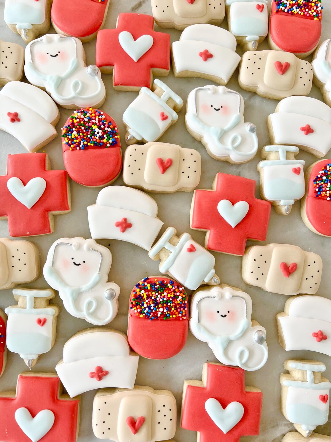 Nurse Appreciation Cookies Set of 6 Mini Nurse / RN / Medical Cookies ...
