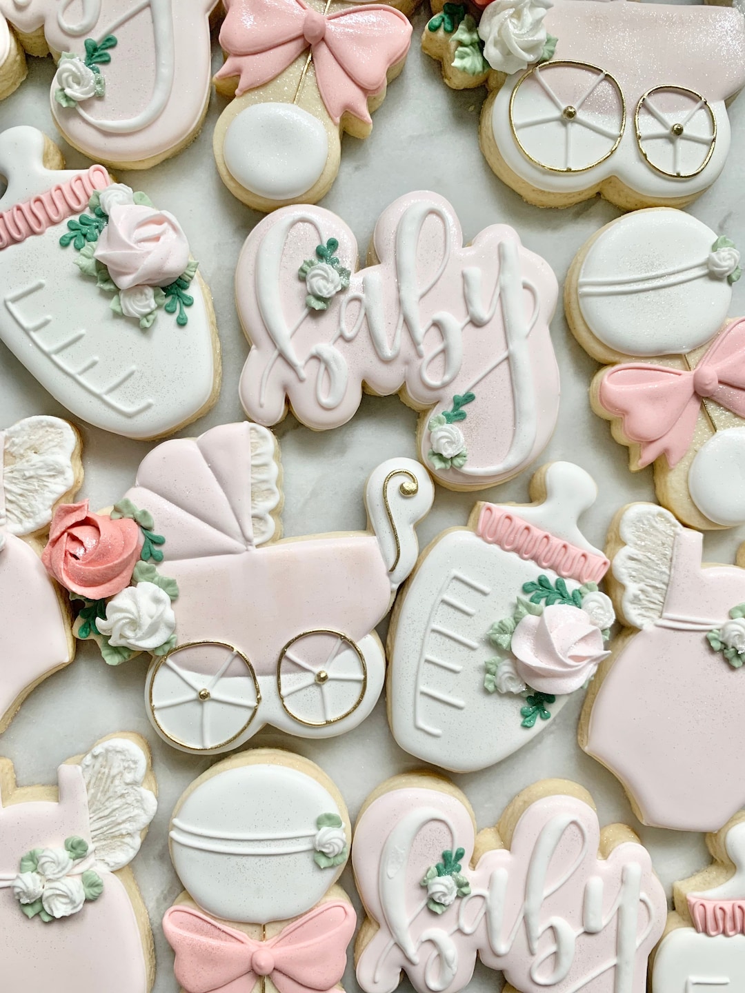 Baby Shower Cookies Baby in Bloom Cookies Decorated Sugar Cookies Gift ...