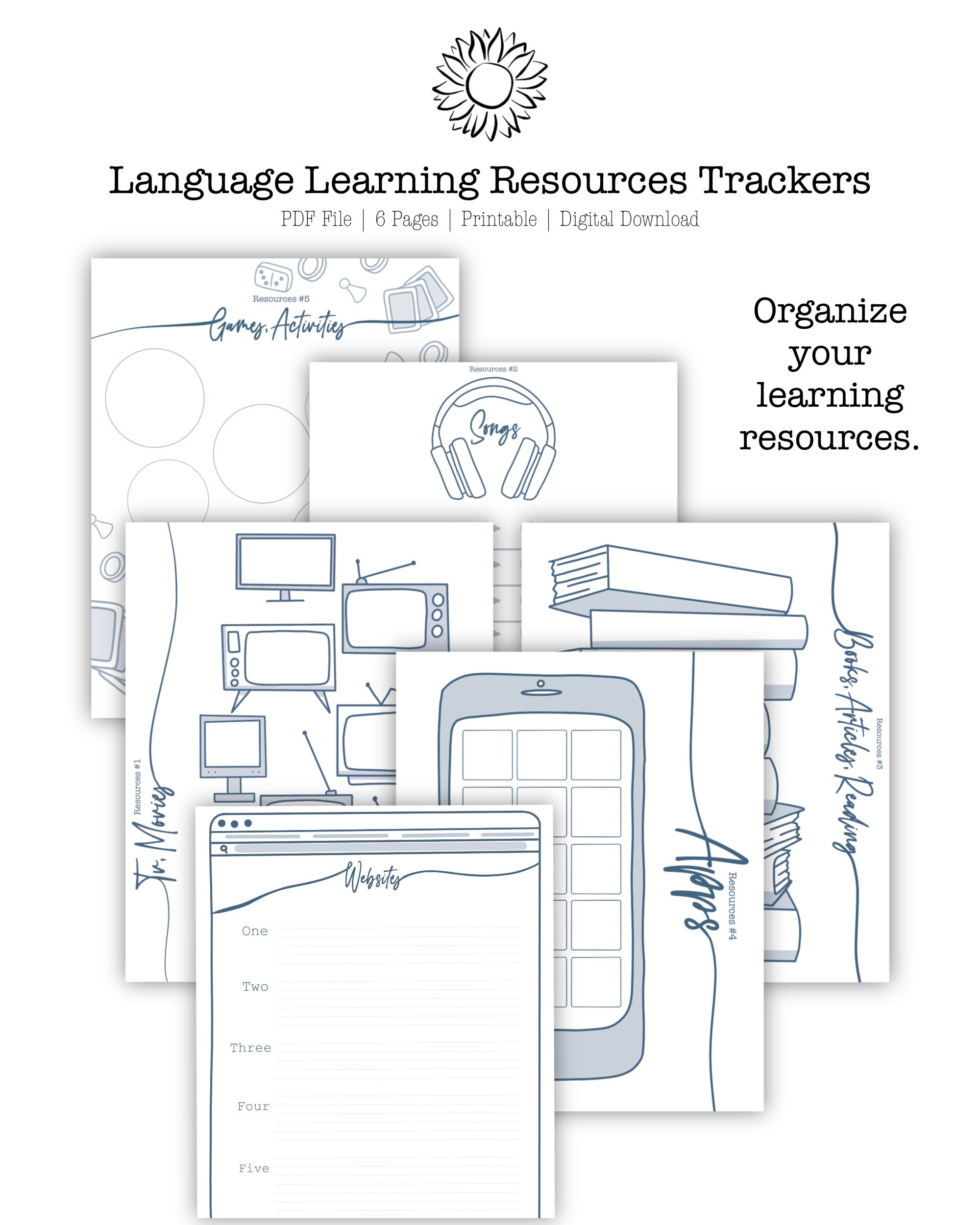 Toys Toys & Games Language Learning Resource Tracker And Organizer ...