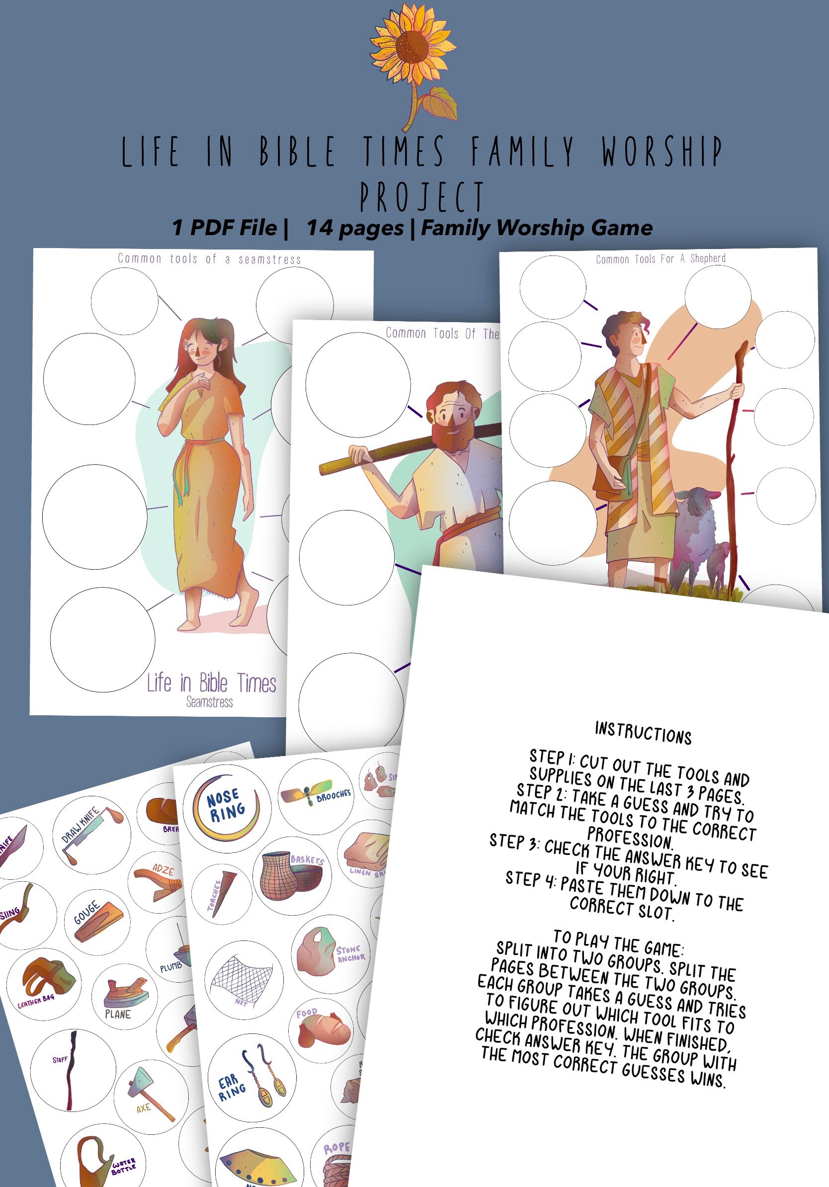 Jehovahs Witnesses Life in Bible Times Family Worship Cut and | Etsy