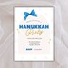 Hanukkah Party Invitation Template, Editable, Holiday Party Invite ...