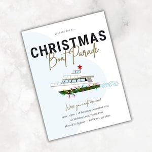 Christmas Boat Parade Invitation Template, Editable, Christmas Party ...