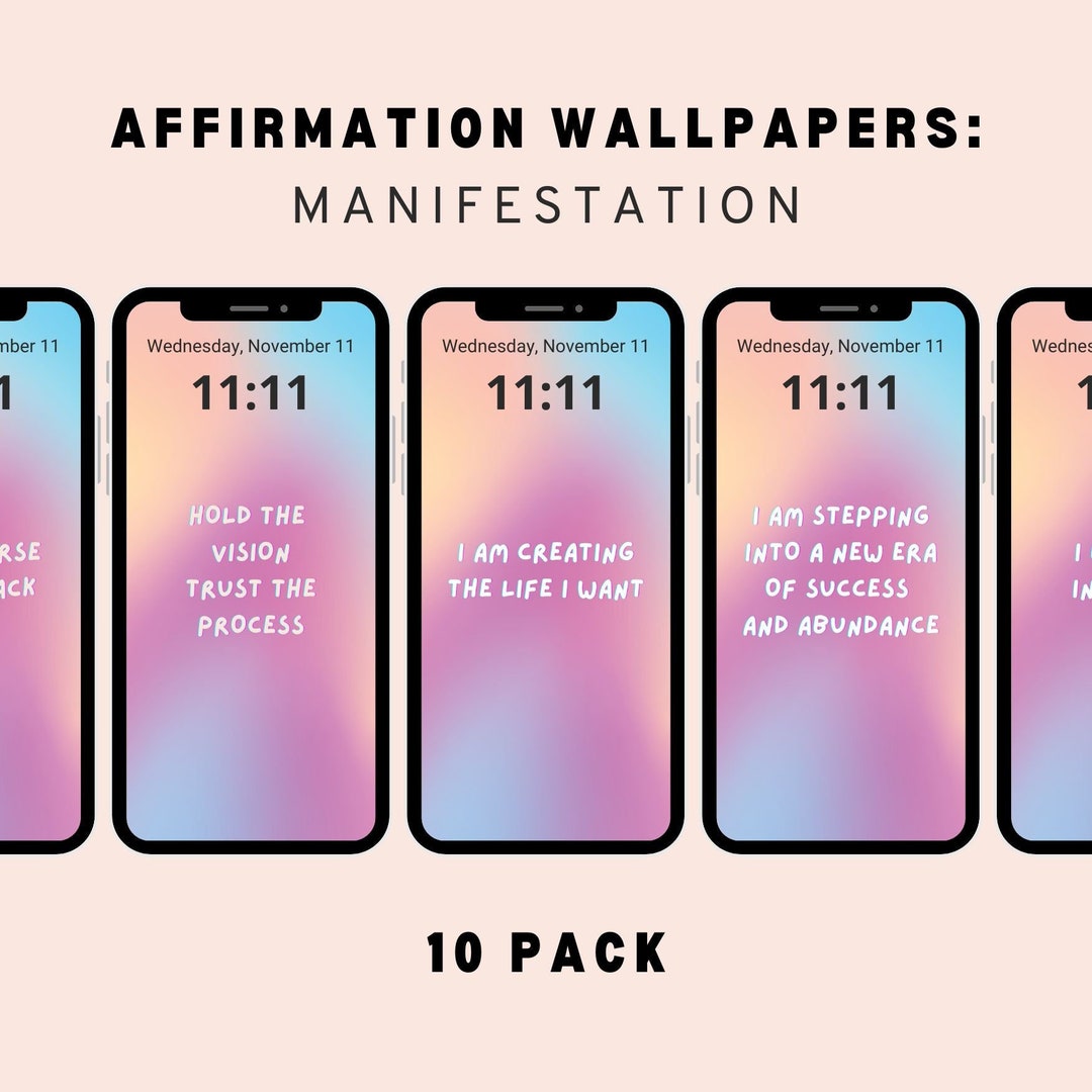10 Manifestation Affirmation Phone Backgrounds, Positive Affirmation ...