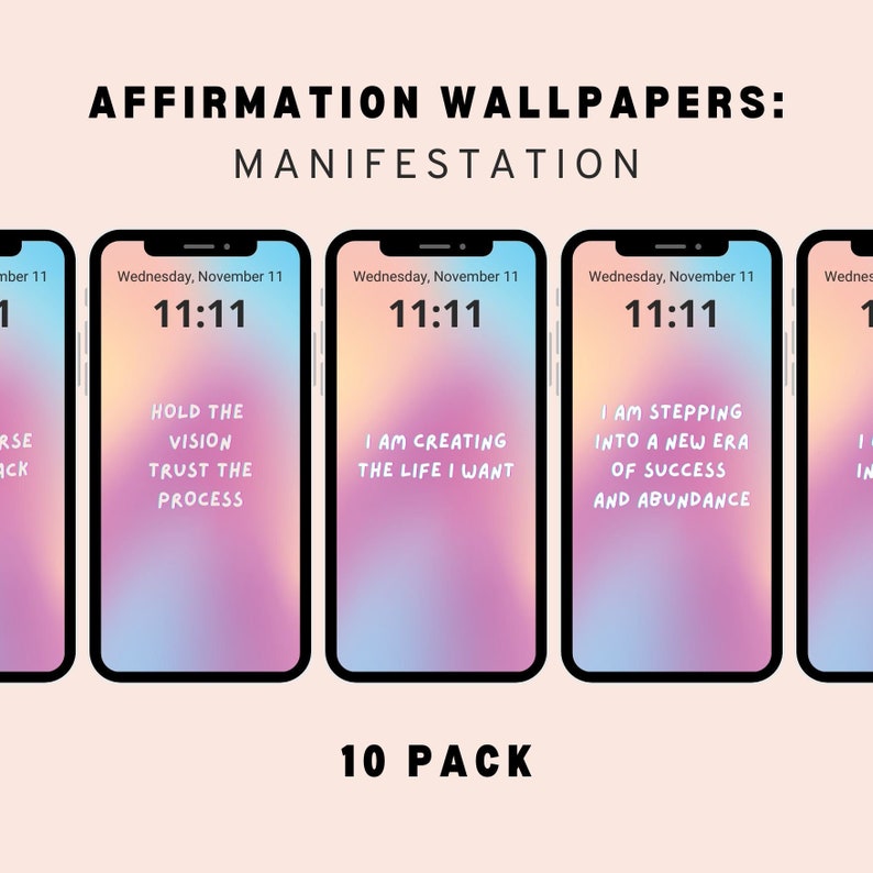 10 Manifestation Affirmation Phone Backgrounds, Positive Affirmation ...