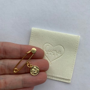 Gold Plated Safety Pin. Baby Safety Pin. Baby Pin Brooch. Stroller ...
