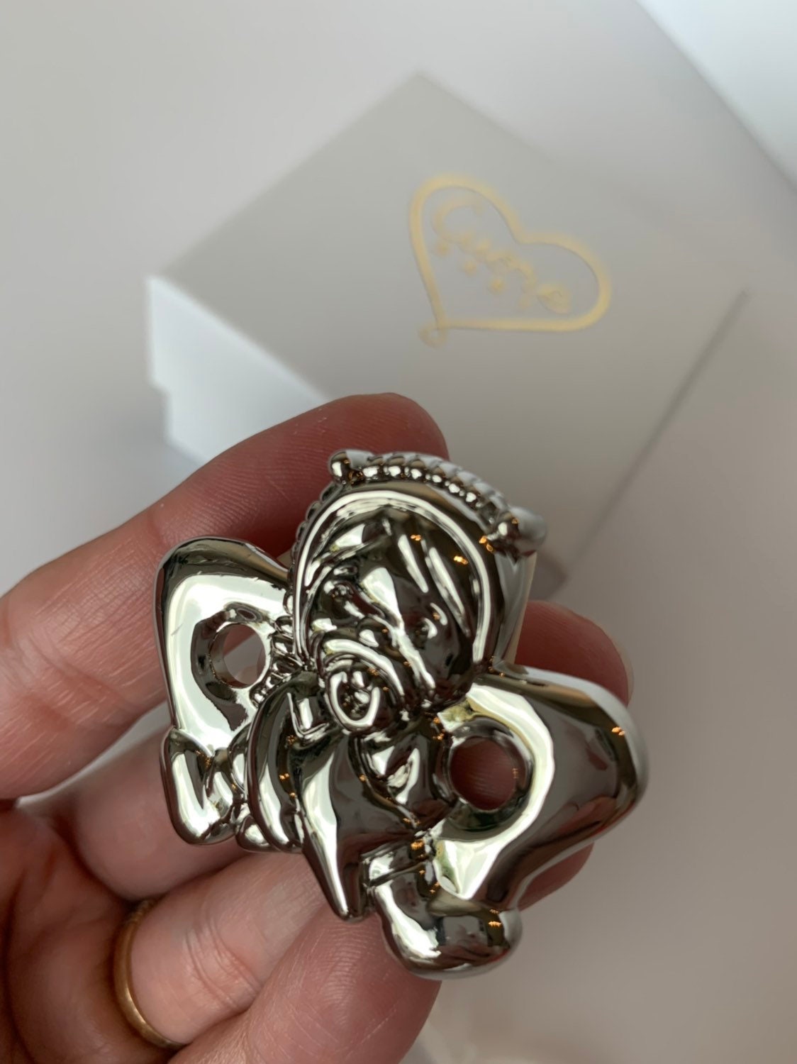 Silver pacifier clip. Baby pacifier holder. Baby gift. New - Etsy España