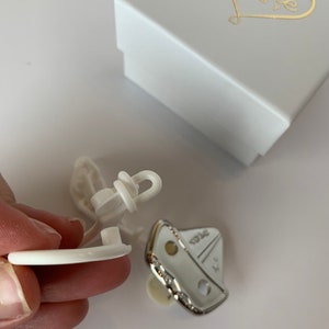 Silver Pacifier Clip. Silver Plated Pacifier Clip. Baby Pacifier Holder ...