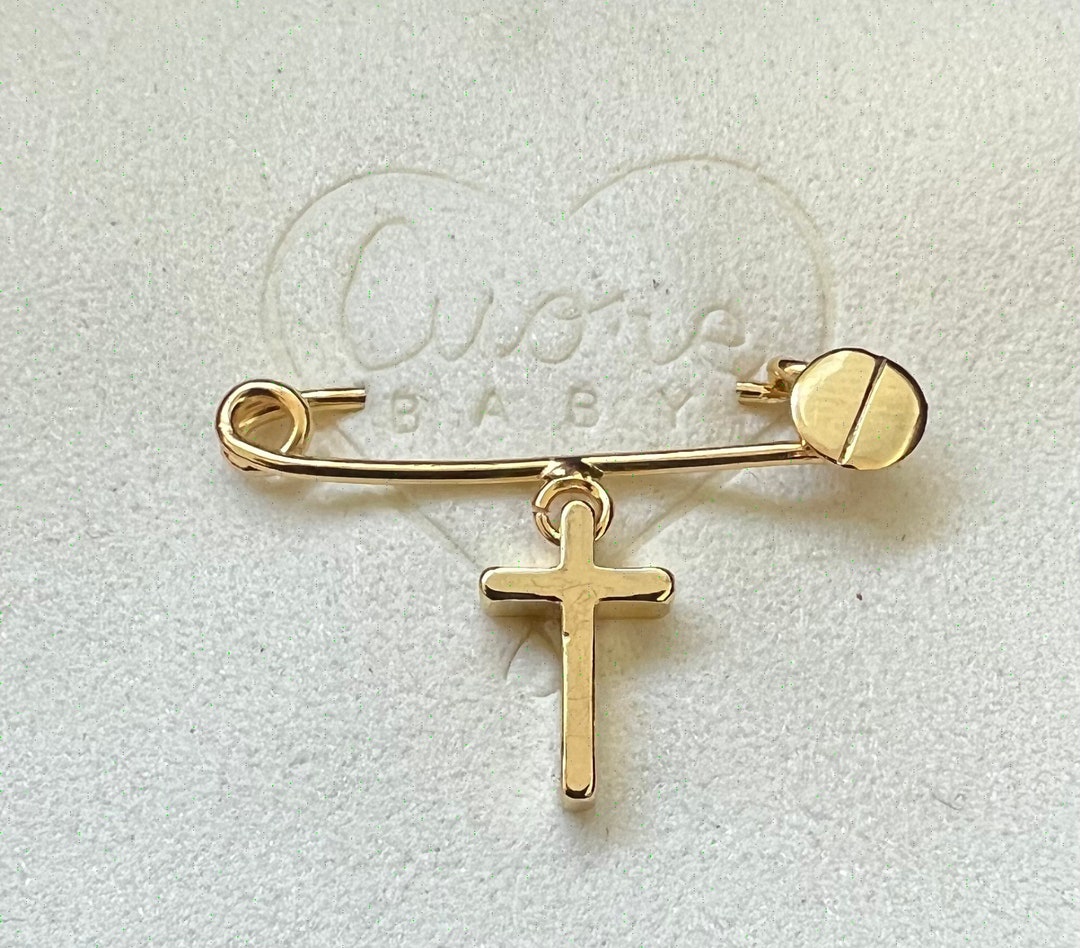 24K Baby Safety Pin Gold Plated. Pin Brooch. Baby Protection. Stroller ...