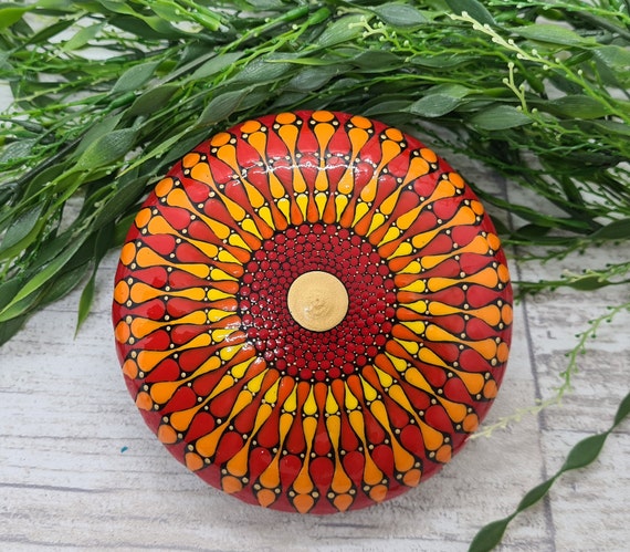 Painting Dot Painting Unique Gift Dot Mandala Painted rock Mandala ...