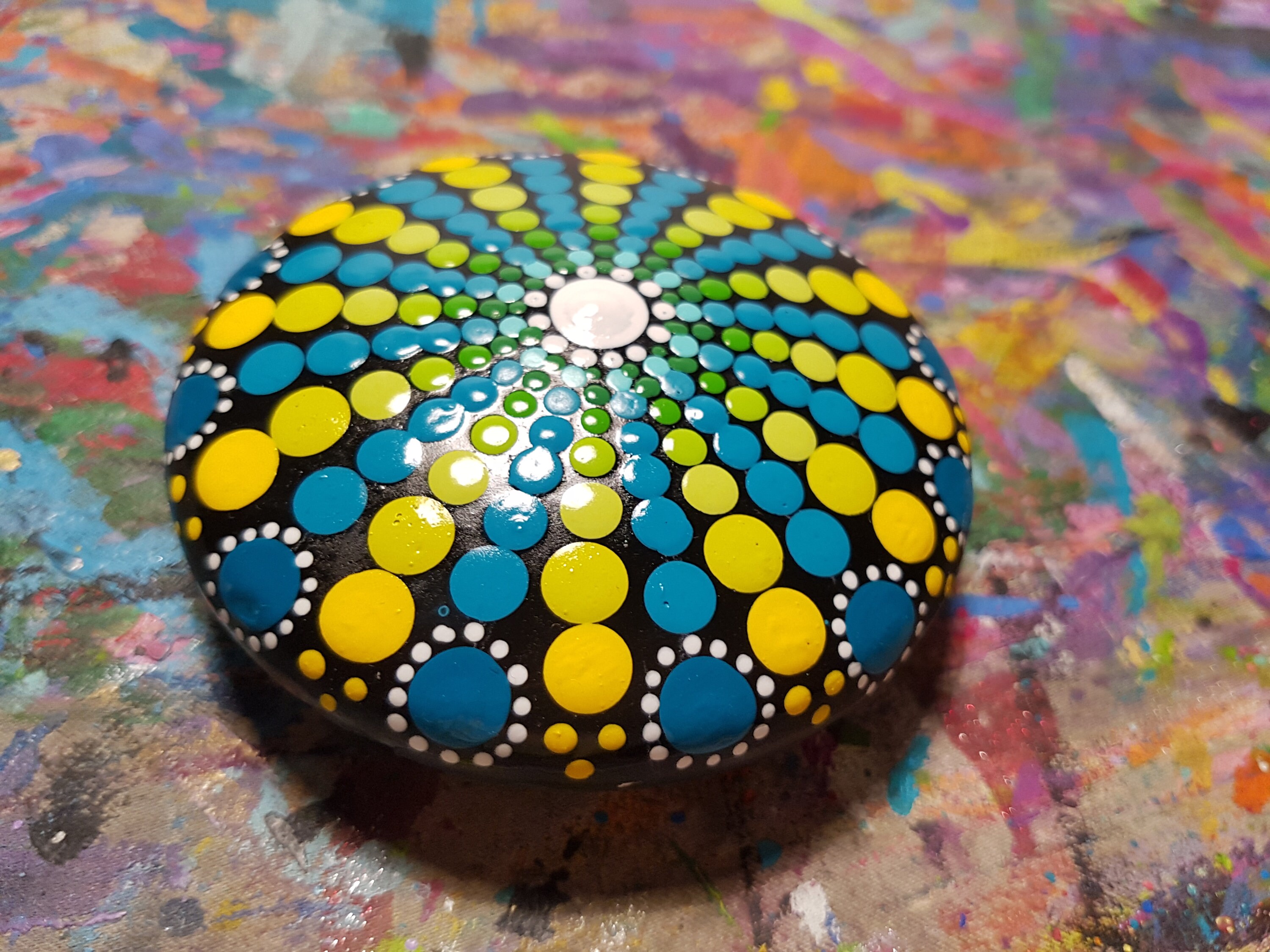 Painting Dot Painting Unique Gift Dot Mandala Painted rock Mandala ...