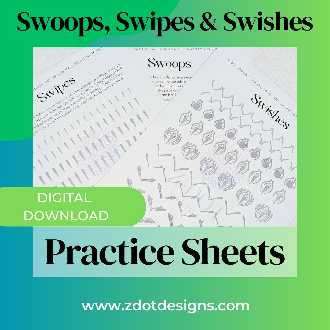 Digital Download PDF | Swoops, Swipes and Swishes Practice Sheets | Z ...