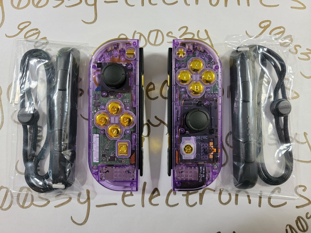 New Nintendo Switch Custom Clear Atomic Purple Joycons With - Etsy
