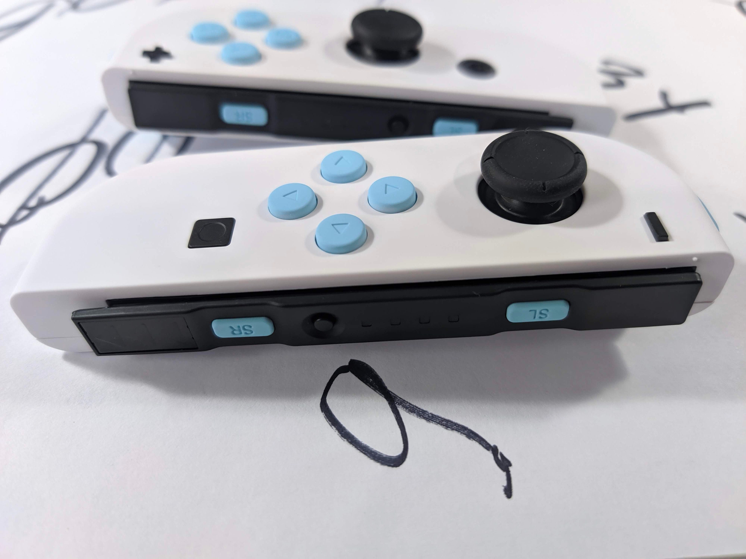 New Nintendo Switch Custom White Joycons With Light Blue - Etsy
