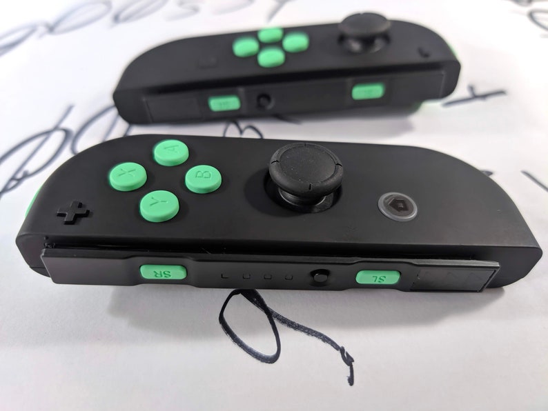 New Nintendo Switch Custom Black Joycons With Mint Green - Etsy