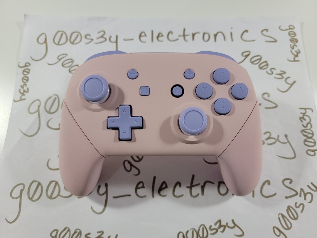 New Nintendo Switch Custom Light Pink Pro Controller With Light Purple ...