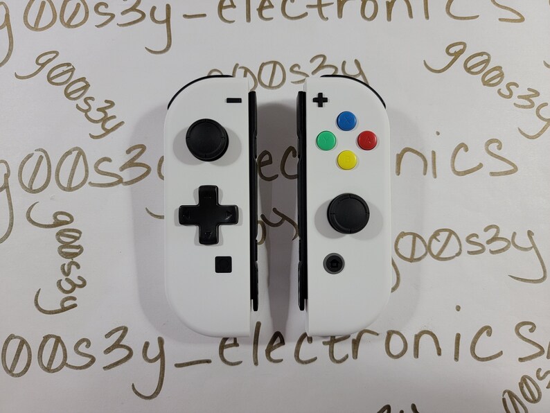 New Nintendo Switch Custom White DPAD Joycons With SNES - Etsy